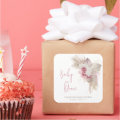 Baby In Bloom Boho Roses Baby Shower Square Sticker | Zazzle