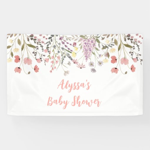 Baby In Bloom Boho Wildflower Baby Shower Banner | Zazzle