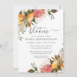 Baby in Bloom | Citrus Baby Shower Invitation | Zazzle