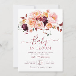 baby in bloom fall floral baby shower invitation | Zazzle