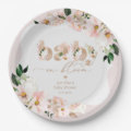Baby in bloom floral blush baby shower paper plates | Zazzle