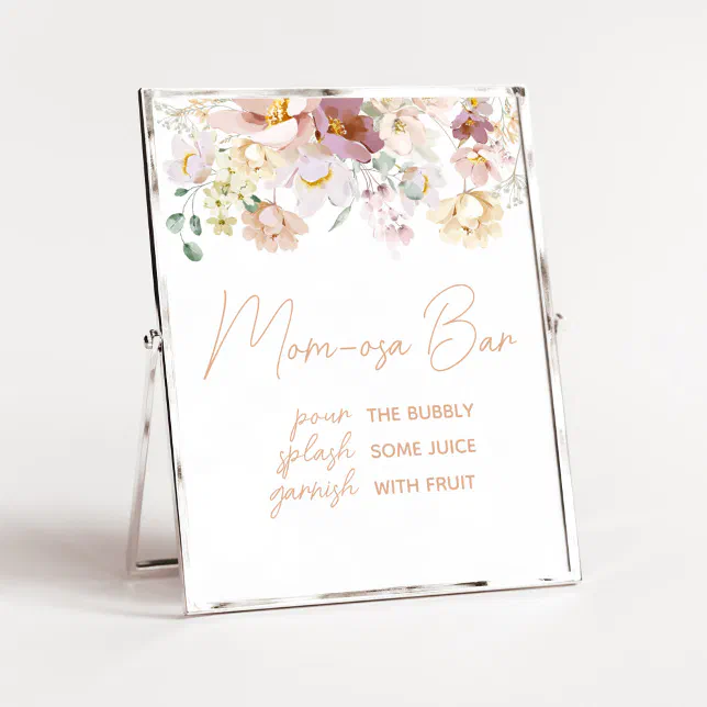 Baby in Bloom Florals Baby Shower Mom Osa Bar Poster | Zazzle