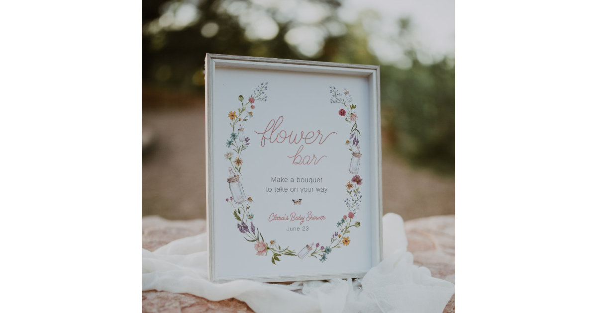 Baby in Bloom Flower Bouquet Bar Poster | Zazzle