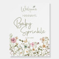 Baby in Bloom Girl Baby Sprinkle Welcome Sign | Zazzle