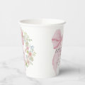 Baby in Bloom Pink Bow Baby Shower Paper Cups | Zazzle