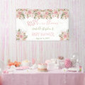 Baby in Bloom Pink Floral Baby Shower Banner | Zazzle