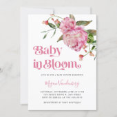 Baby In Bloom Pink Floral Invitation | Zazzle