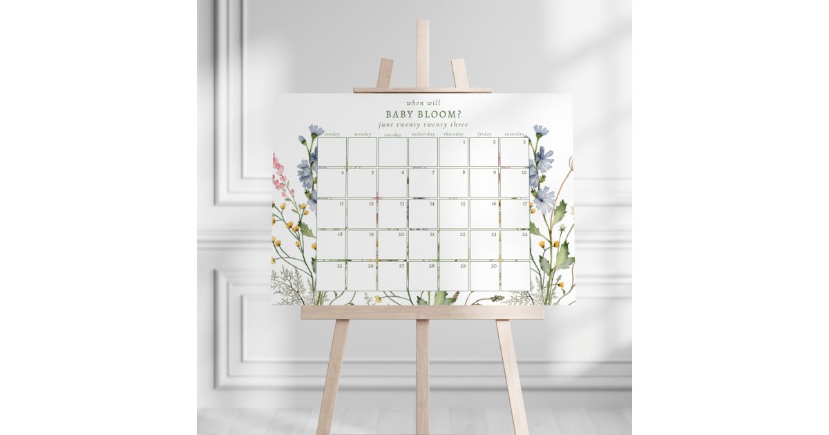 Baby in Bloom Spring Wildflower Floral Baby Shower Foam Board | Zazzle