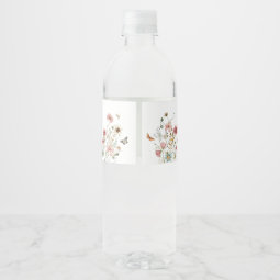 Baby in Bloom Wildflower Baby Shower Water Bottle Label | Zazzle