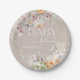 Baby in Bloom Wildflower Spring Baby Shower Paper Plates | Zazzle