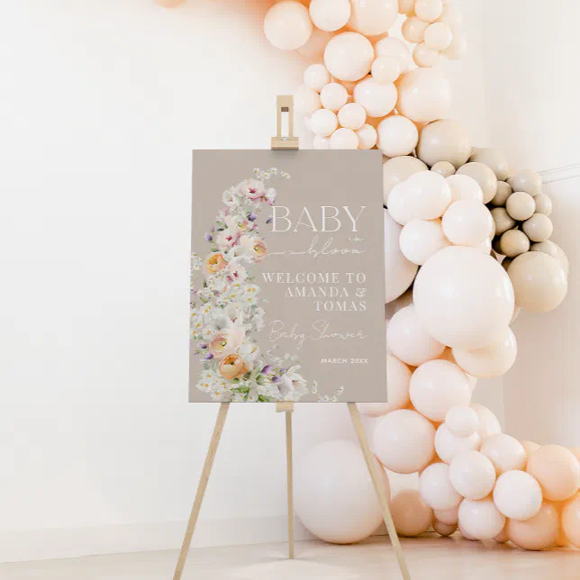 Baby in Bloom Wildflower Welcome Baby Shower Foam Board | Zazzle