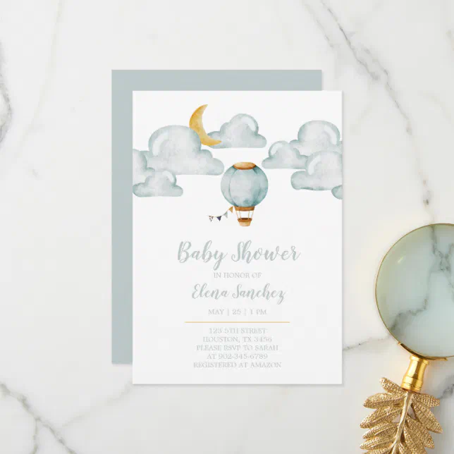 Baby Invitation - Soft Blue Baby Shower | Zazzle
