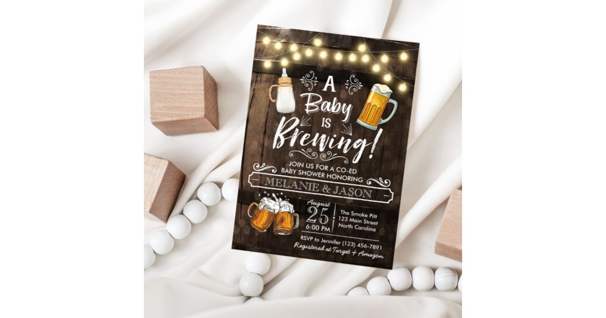 Baby Is Brewing Baby Shower Invitation Beer | Zazzle