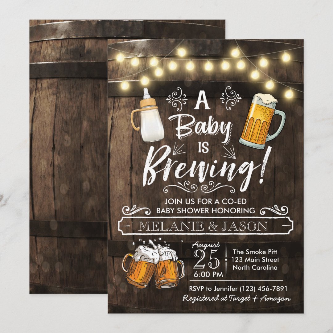 Baby Is Brewing Baby Shower Invitation Beer | Zazzle