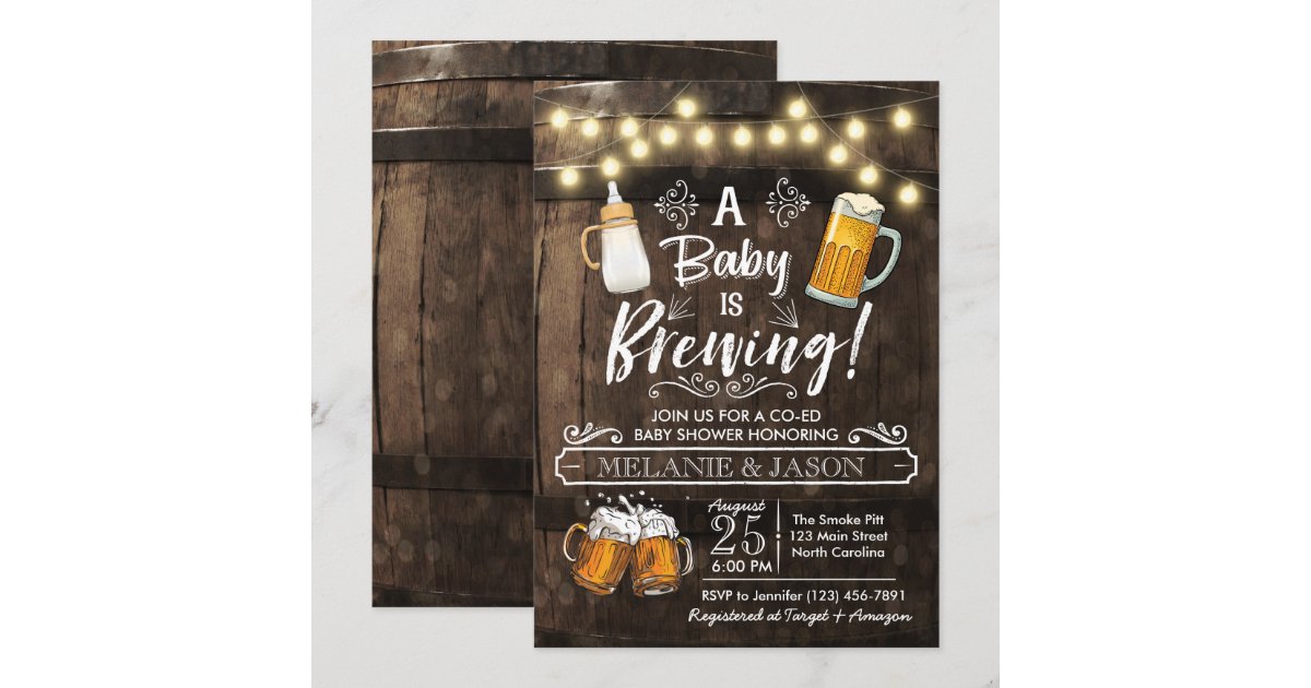 Baby Is Brewing Baby Shower Invitation Beer | Zazzle