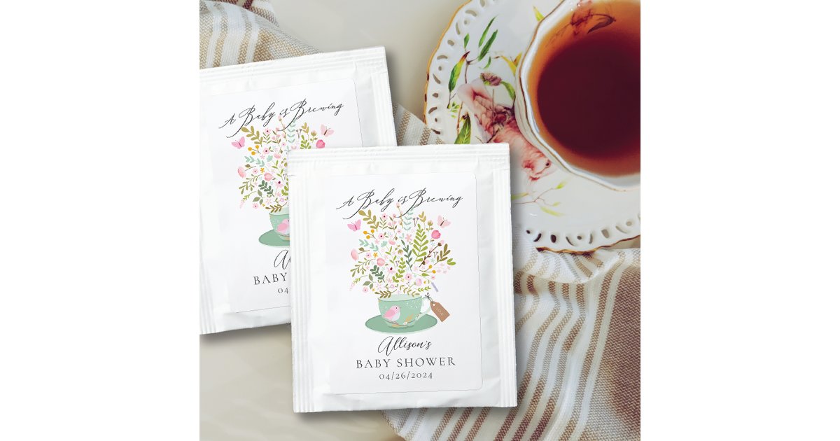 Baby Is Brewing Baby Shower Tea Bag Drink Mix | Zazzle