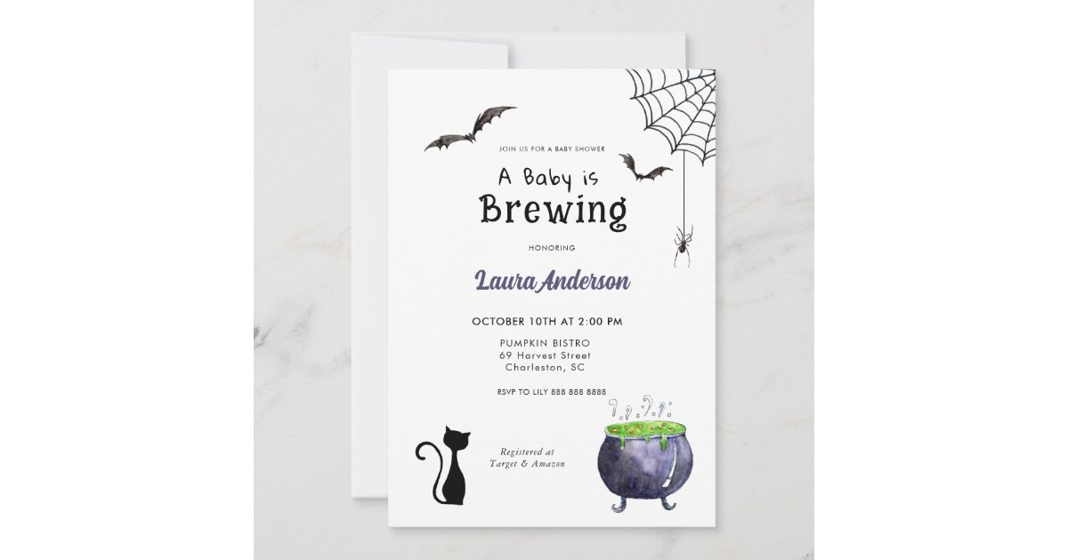 Baby is Brewing Cauldron Baby shower Invitation | Zazzle