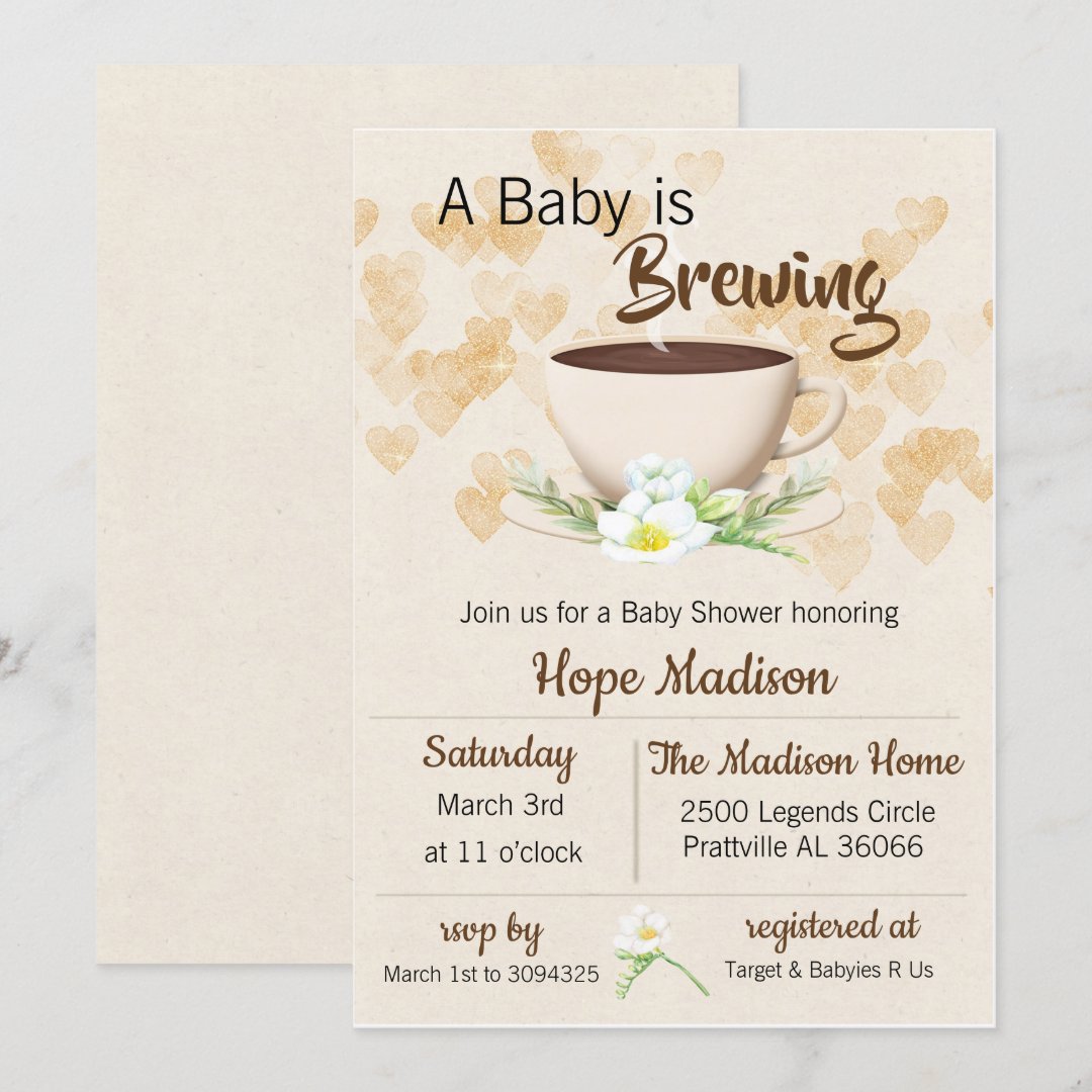 Baby is Brewing Coffee Baby Shower Invitation | Zazzle