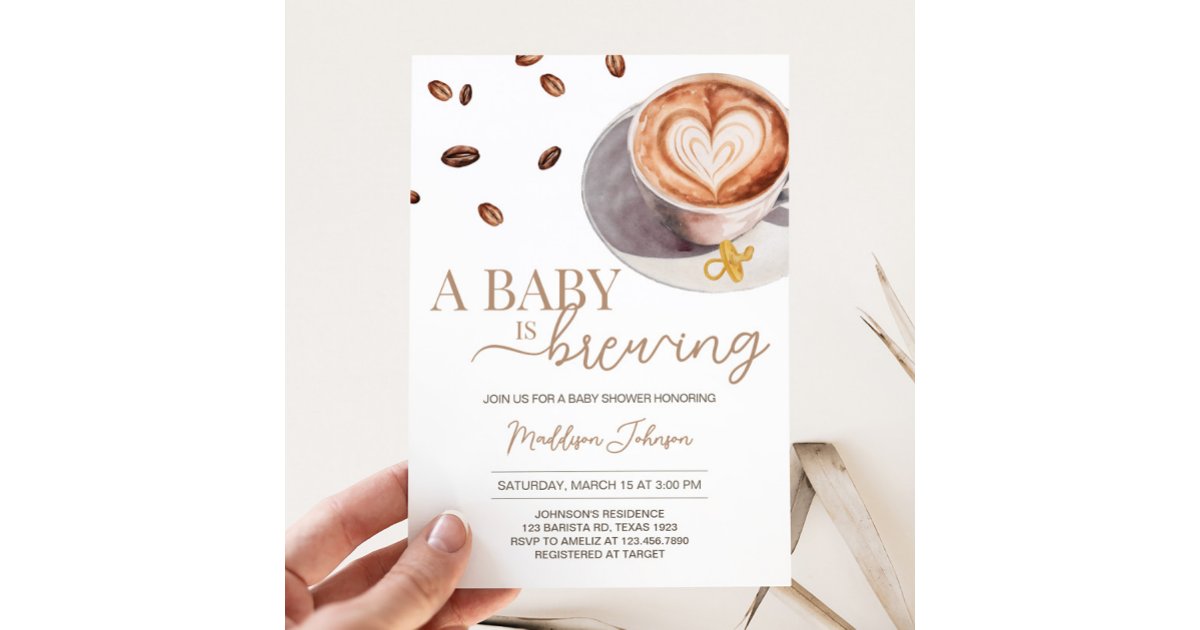 Baby is Brewing Coffee Baby Shower Invitation | Zazzle