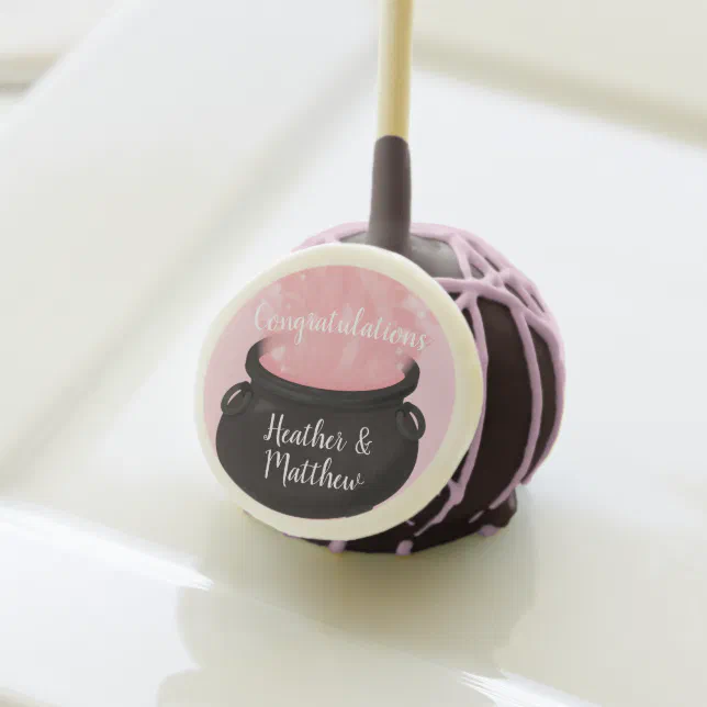 Baby is Brewing Witch Shower Gothic Pink Girl Cake Pops | Zazzle