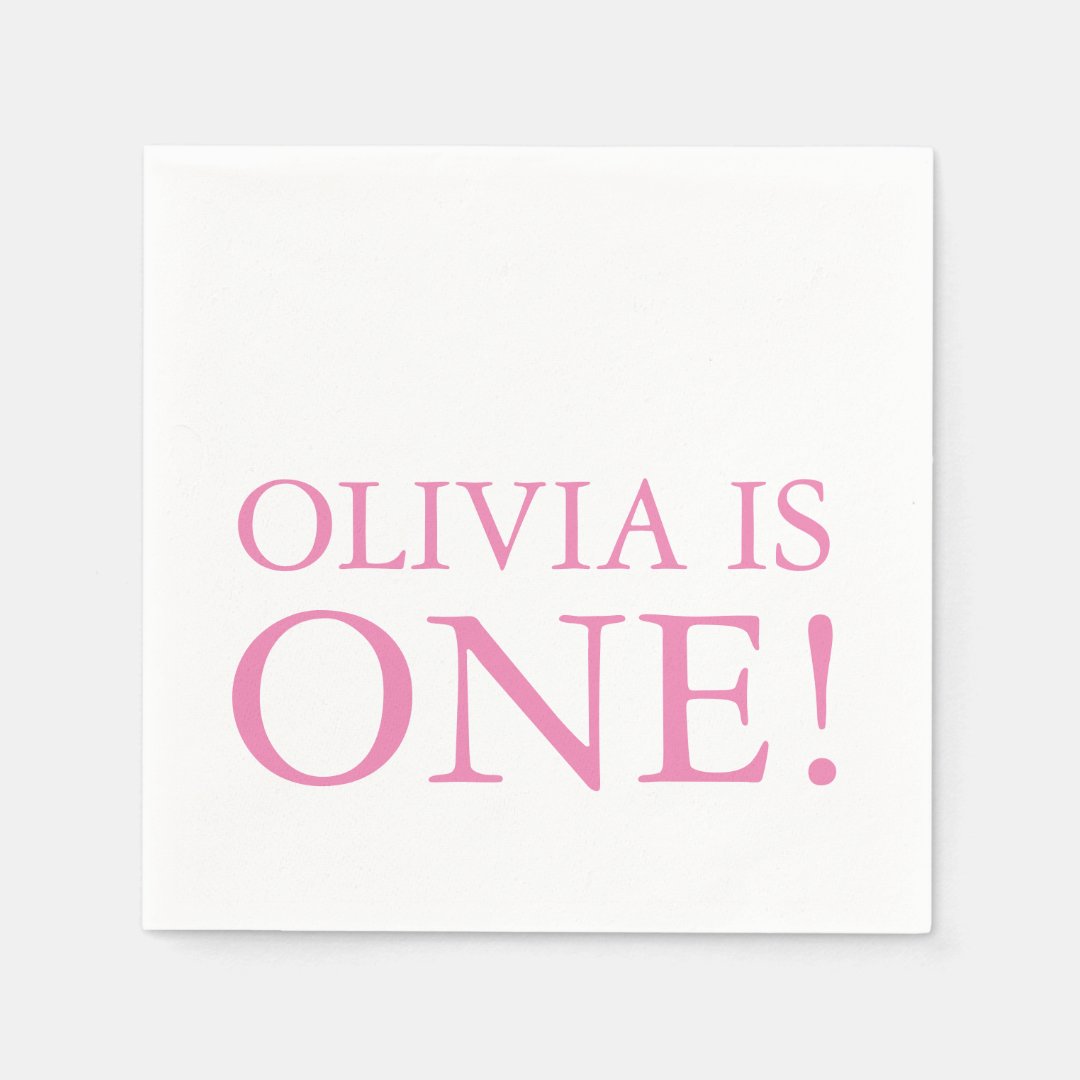 Baby is One First Birthday Party Napkins Custom | Zazzle