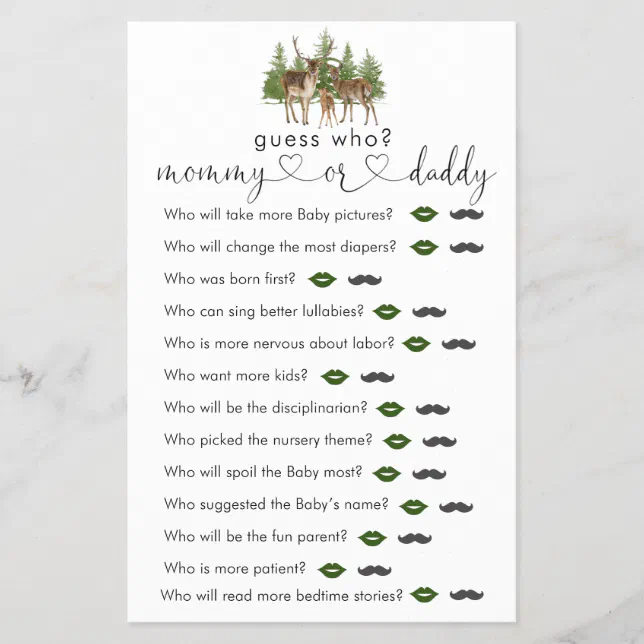 Baby It's Cold Outside Baby Shower Guess Who Game | Zazzle