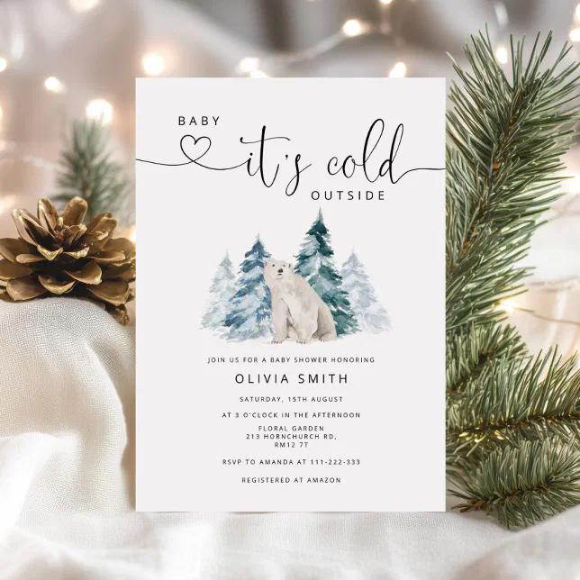 Baby its cold outside baby shower invitation | Zazzle