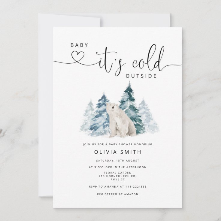 Baby its cold outside baby shower invitation | Zazzle