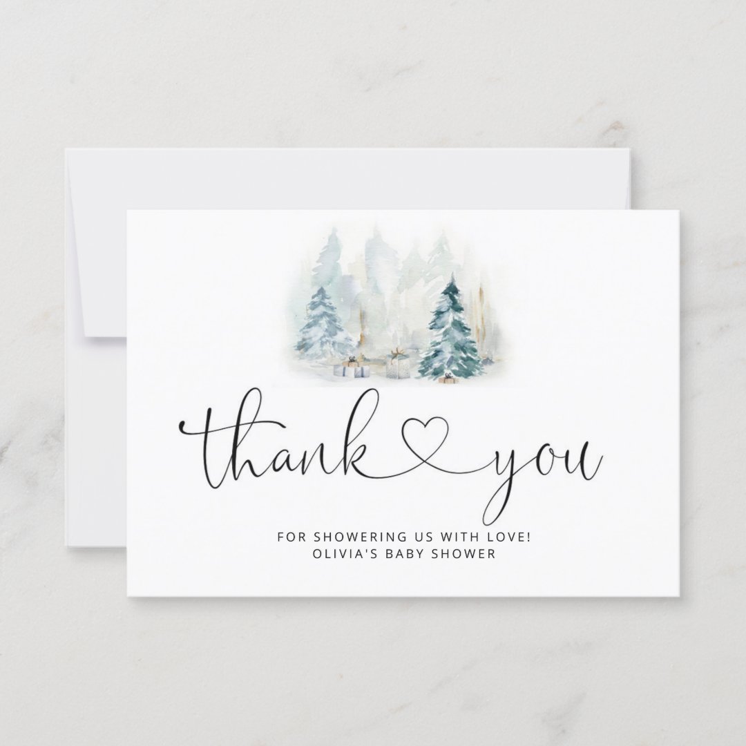 Baby its cold outside baby shower thank you card | Zazzle