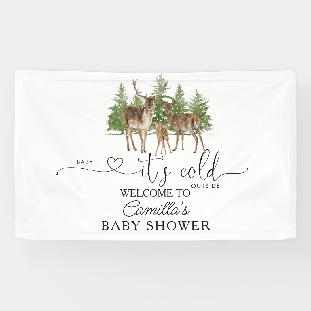 Baby It's Cold Outside Baby Shower Welcome Banner | Zazzle