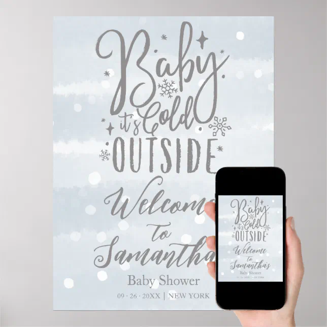 Baby It's Cold Outside Baby Shower Welcome Sign | Zazzle