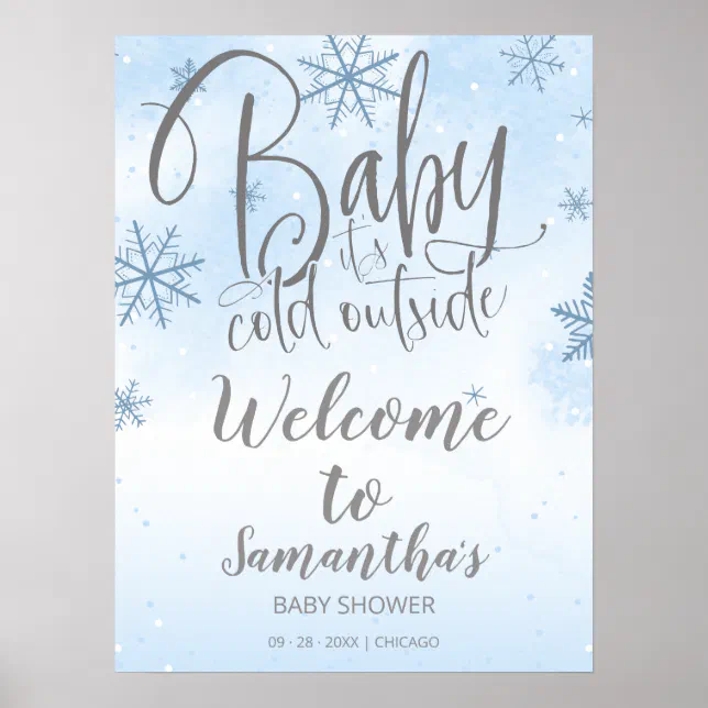 Baby It's Cold Outside Baby Shower Welcome Sign | Zazzle