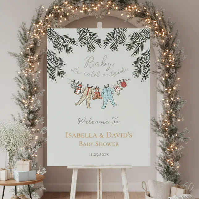 Baby Its Cold Outside Baby Shower Welcome Sign | Zazzle
