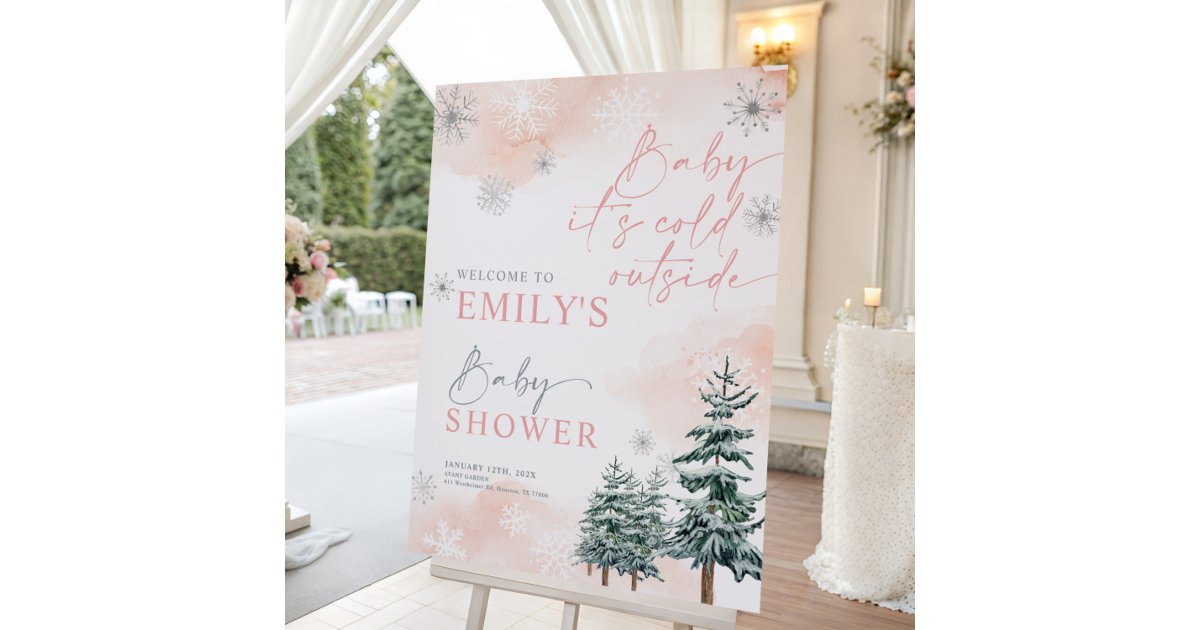 Baby It's Cold Outside, Baby Shower Welcome Sign | Zazzle