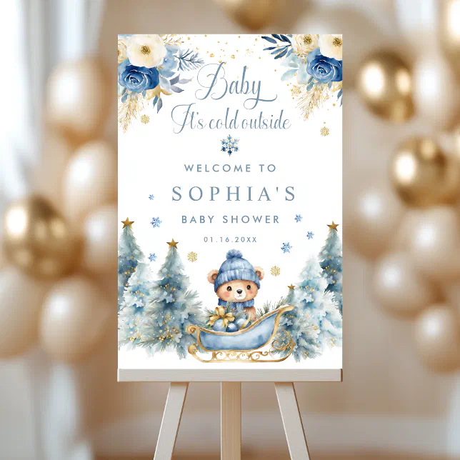 Baby It's Cold Outside Baby Shower Welcome Sign | Zazzle