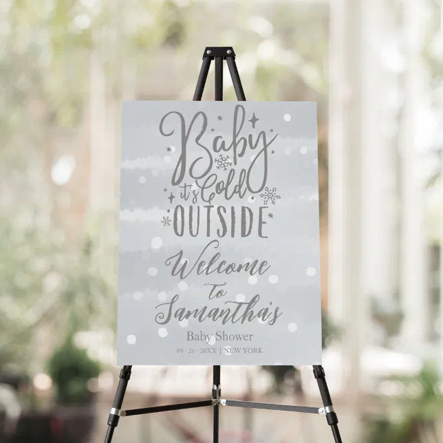 Baby It's Cold Outside Baby Shower Welcome Sign | Zazzle