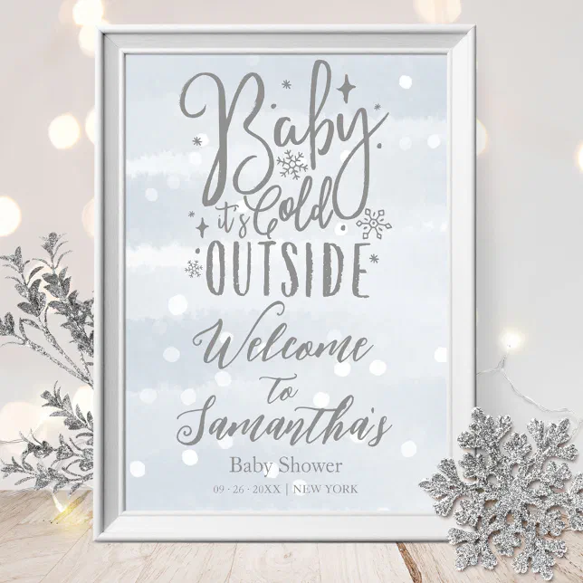 Baby It's Cold Outside Baby Shower Welcome Sign | Zazzle