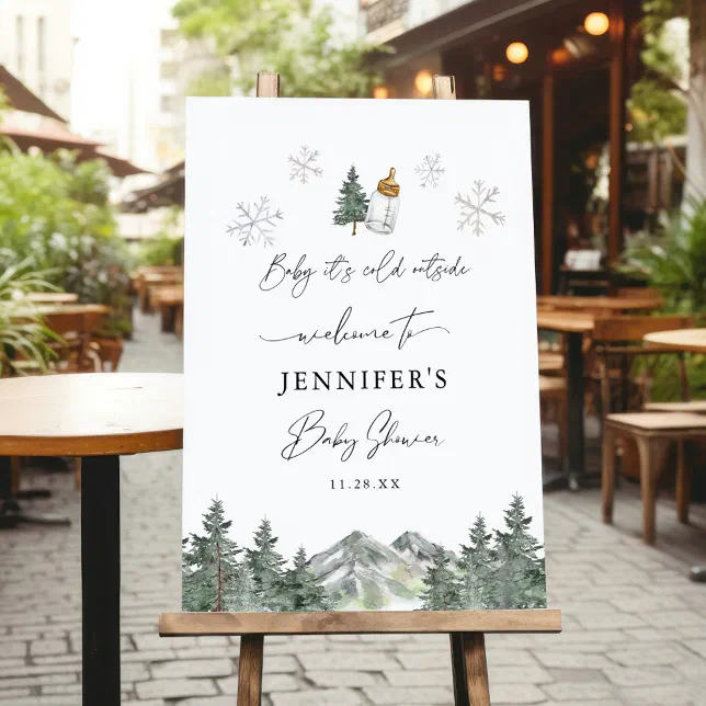 Baby It's Cold Outside Baby Shower Welcome Sign | Zazzle