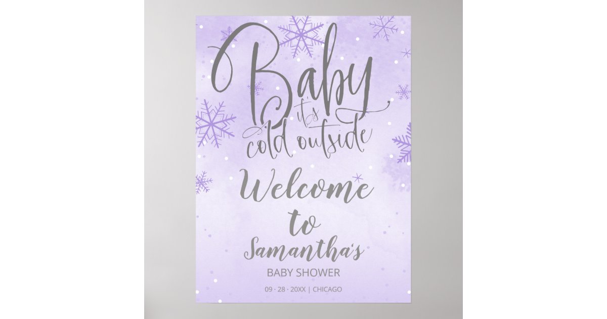 Baby It's Cold Outside Baby Shower Welcome Sign | Zazzle