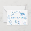 Baby It's Cold Outside Blue Baby Shower Thank You Note Card | Zazzle