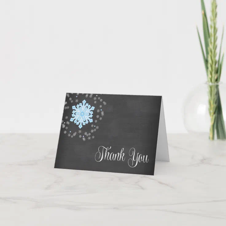 Baby It's Cold Outside Blue Snowflakes Thank You | Zazzle