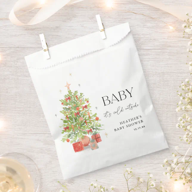 Baby It's Cold Outside Christmas Baby Shower Favor Bag | Zazzle