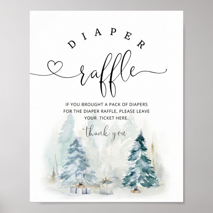Baby it's cold outside Christmas diaper raffle Poster | Zazzle