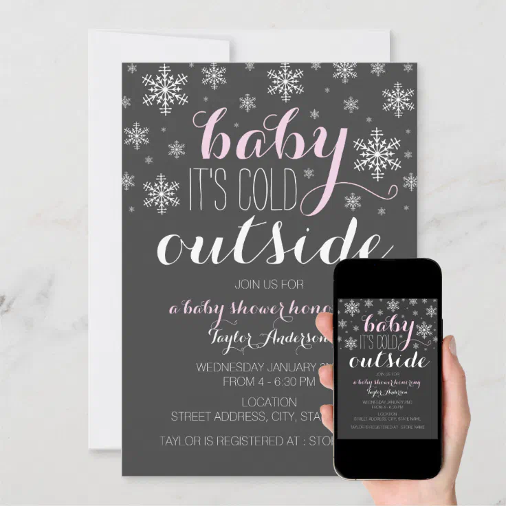 Baby it's Cold Outside - Girl Baby Shower Invite | Zazzle