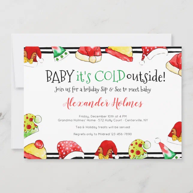 Baby It's Cold Outside Holiday Sip and See Invitation | Zazzle