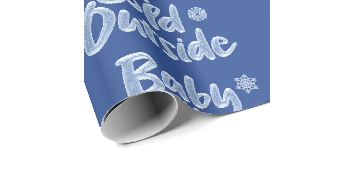 Baby It's Cold Outside Icy Blue Frozen Christmas Wrapping Paper | Zazzle