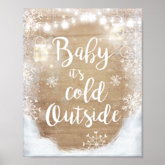Baby It's Cold Outside Sign Winter Decor Rustic | Zazzle