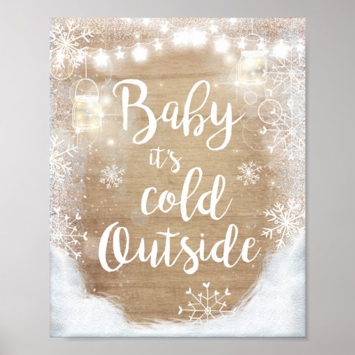 Baby It's Cold Outside Sign Winter Decor Rustic | Zazzle