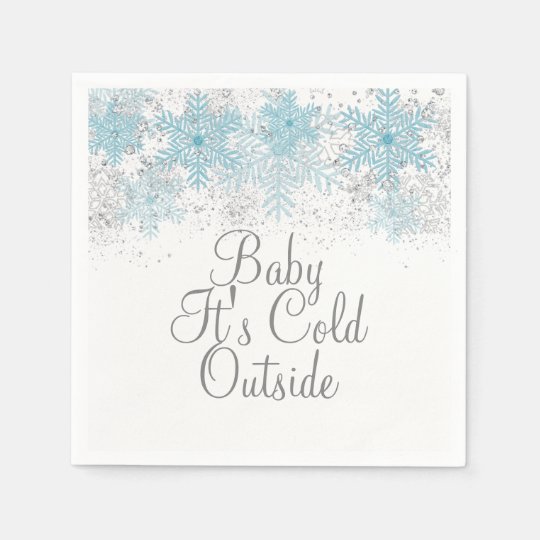 Baby It's Cold Outside Snowflake Napkins | Zazzle.com