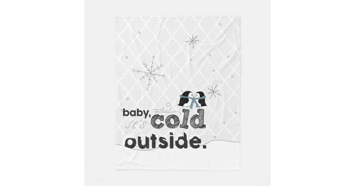 Baby, it's Cold Outside Snuggly Penguin Blanket | Zazzle